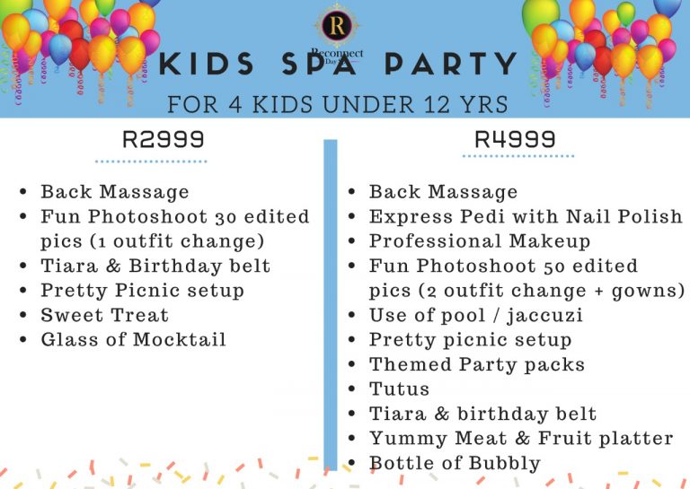 A perfect Kids spa party for 4 kids Reconnect Day Spa