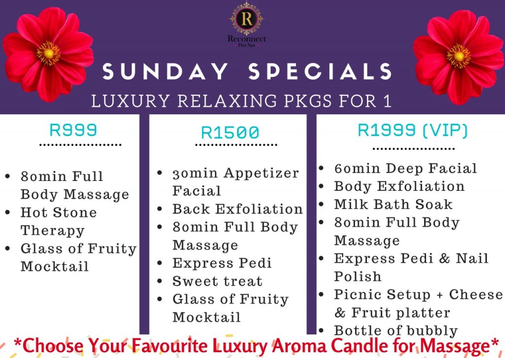 3 Best Sunday Spa Specials Package Deals - Reconnect Day Spa